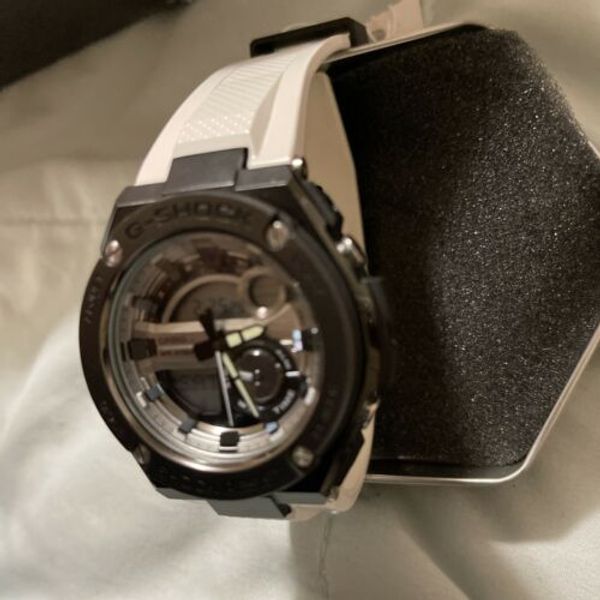 Casio G-Shock G-Steel 2nd Gen 3D SS IP Bezel White/Blk Watch GST210B-7A ...