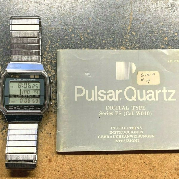 Vintage PULSAR QUARTZ Digital Series FS LCD Men's WATCH W040 5000 New ...