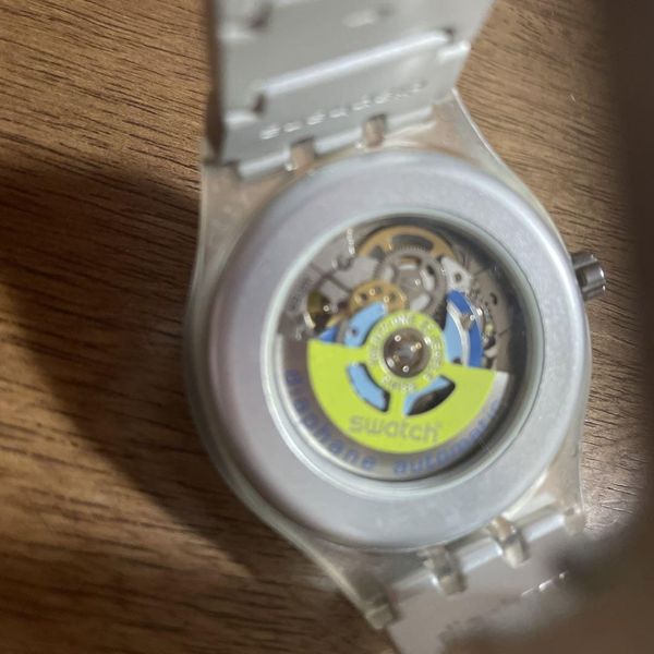 Swatch AG2003 Retro Blue Dial Silver Strap Watch Automatic Vintage ...