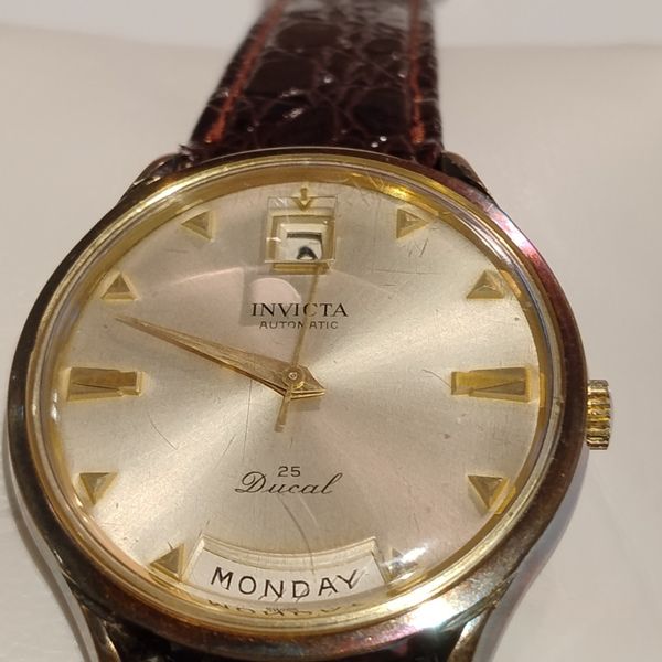 Invicta Ducal 25 Jewel Automatic Day Date Vintage president 33-34mm ...