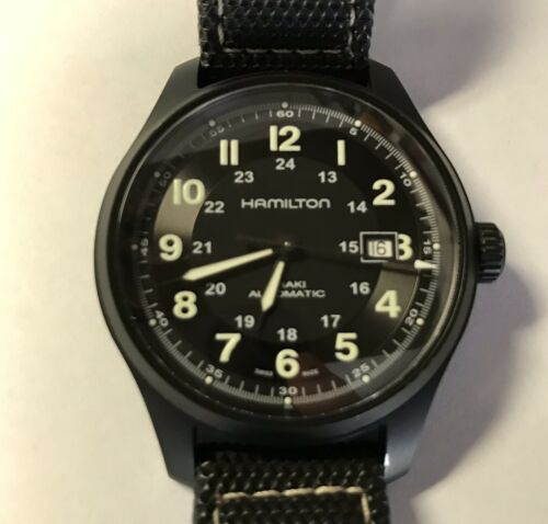 Hamilton Khaki Titanium Automatic Field Military Pvd Swiss Watch ...
