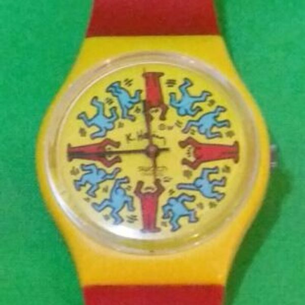 KEITH HARING SWATCH WATCH 80s 1985 Original VINTAGE RARE Red Band ...