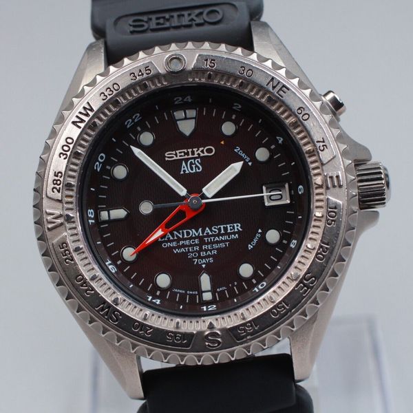 *OH Serviced + New Battery* SEIKO Landmaster AGS 5M45-6A00 SBCW001 ...