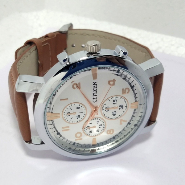 Men's Watch Citizen quartz white Dial Cell Analog Wrist Watch Boy's ...