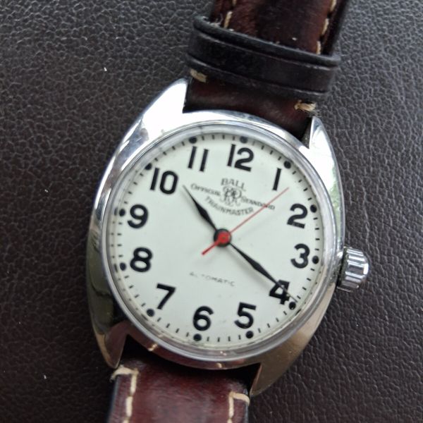 VINTAGE BALL Official Standard Trainmaster Automatic Steel Watch ...