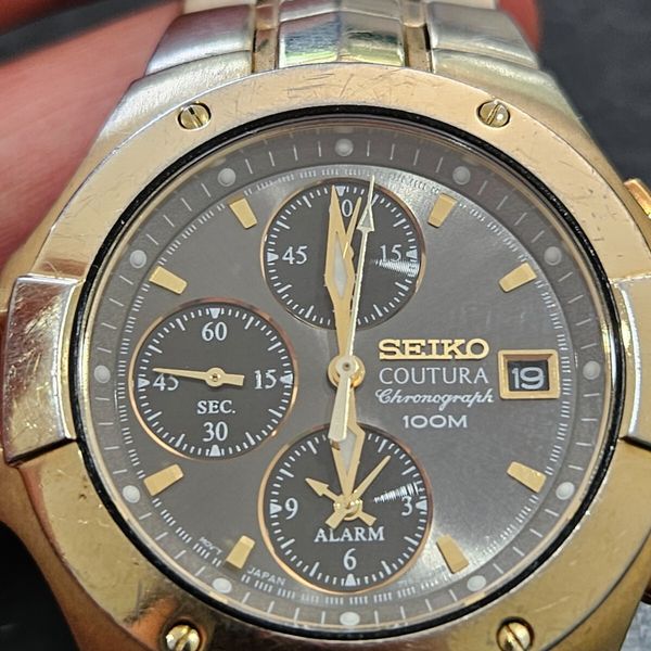Seiko Gold 7T62-0FA0 Chronograph Date Coutura Quartz Mens Watch | WatchCharts Marketplace
