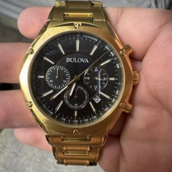 Bulova Mens Watch Gold Chronograph Quartz | WatchCharts Marketplace