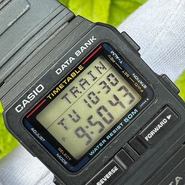 Rare Vintage Casio Date Bank Timetable 662 DBT-70W Data Bank Digital ...