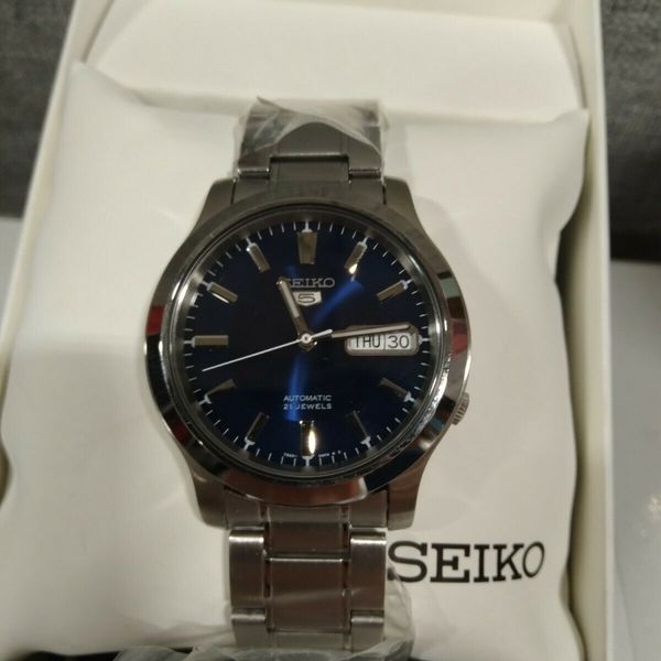 Seiko 5 Men's SNK793 Automatic Stainless Steel Watch with Blue Dial ...