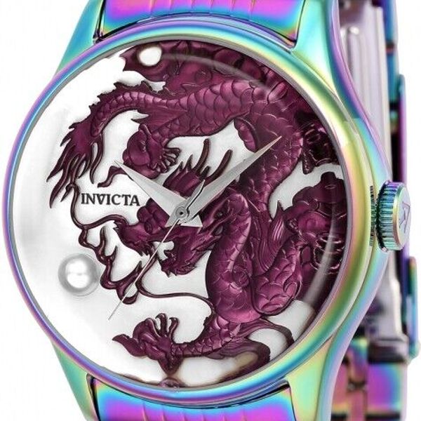 Invicta Vintage Dragon Automatic Womens MOP Dial Iridescent Steel Watch ...