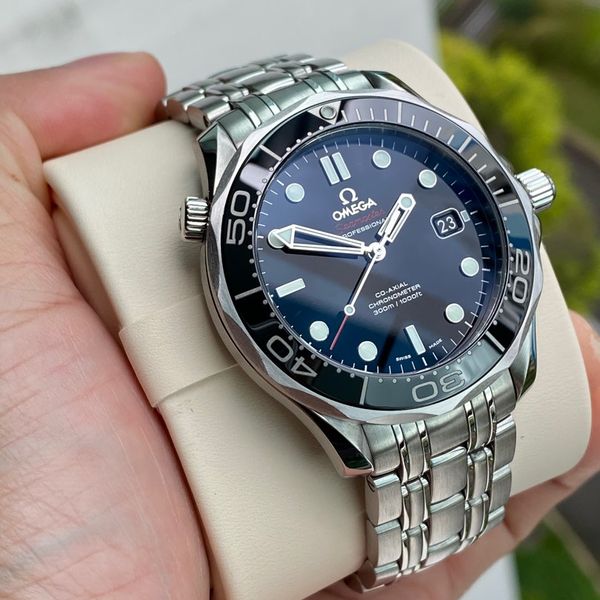 Omega SMP 300 BLACK plain dial 41mm full set | WatchCharts Marketplace