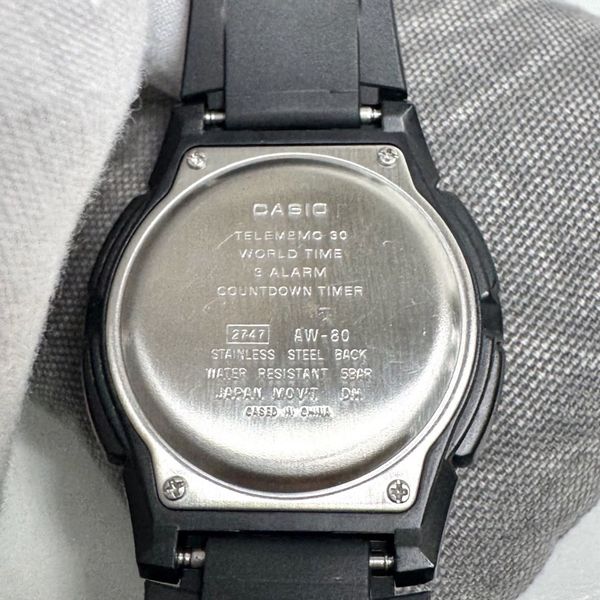 Casio AW-80 Telememo World Time Ana/Digi Alarm Chronograph Men's Watch ...