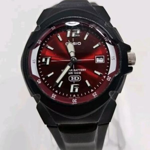 Casio Men's MW600F-4AV Maroon Red Dial Watch 43mm Luminous Hands New ...