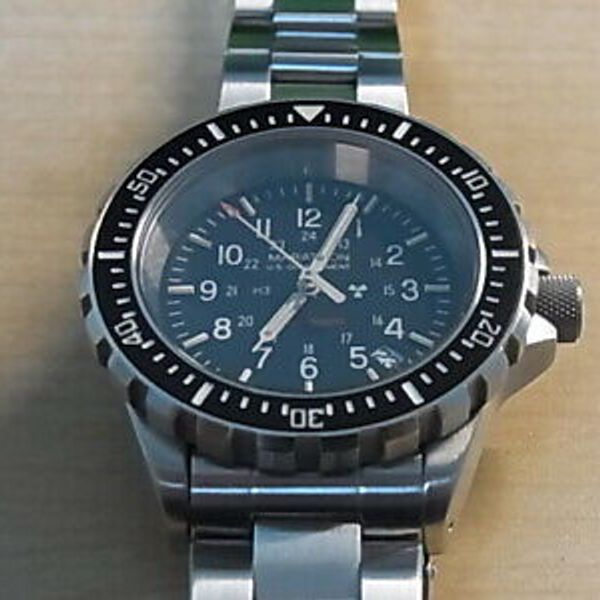 MARATHON TSAR Divers 300M Quartz Stainless Rubber Date Black Men's ...