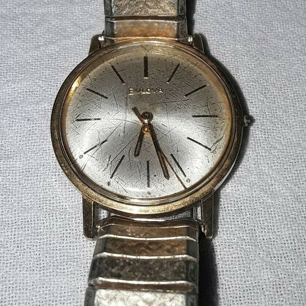 BULOVA SWISS MENS BALLERINA BACK WRISTWATCH WATCH FOR PARTS OR REPAIR ...