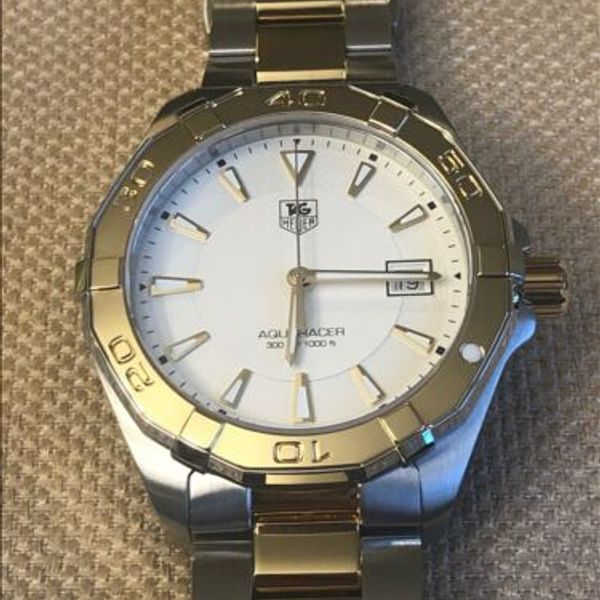 TAG HEUER Aquaracer Silver Opaline Dial Men's Watch - Model WAY1120 ...