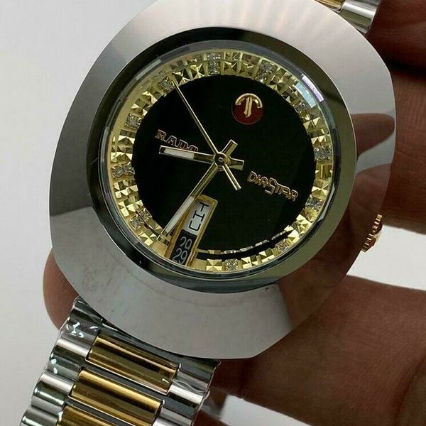 Vintage Rado Diastar Automatic Silver Black Dial White Stone Men's ...