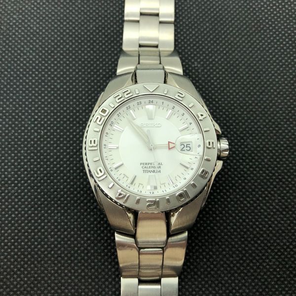 [w2150] SEIKO 8F56-0040 All original GMT Perpetual calendar Battery ...