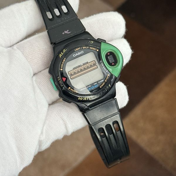 Vintage Casio JP-200W Aerobic Pulse Module 1009 Digital Menâ s Watch ...