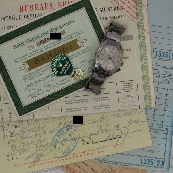 FS: FULL SET 1959 Rolex OP 1002 Arrowhead Dial Dagger Hands COSC Papers ...