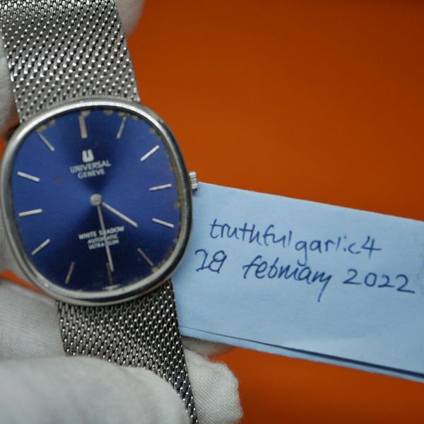 [WTS] Rare Blue Universal Geneve White Shadow Automatic Ultra Slim for ...