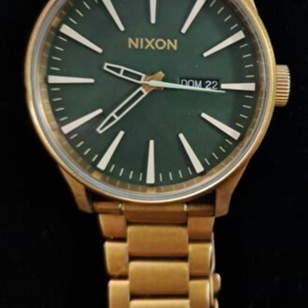 Men's Nixon Sentry Stainless Steel Watch In Bronze | WatchCharts ...