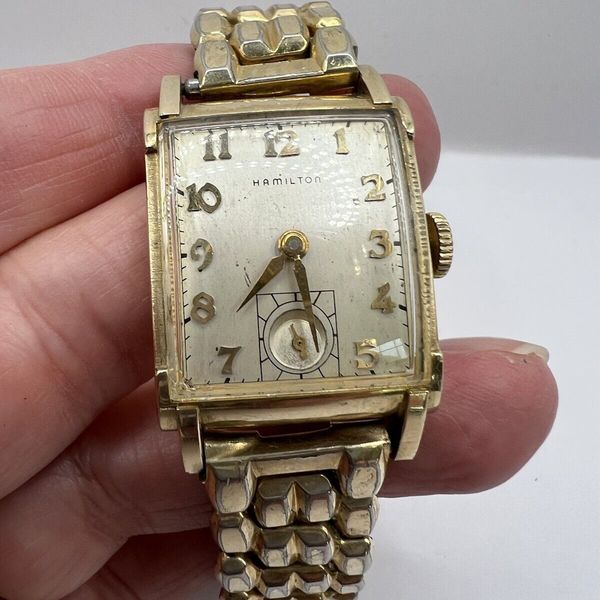 Vintage Hamilton Watch Runs Working14k Gold Filled Case Speidel Band ...