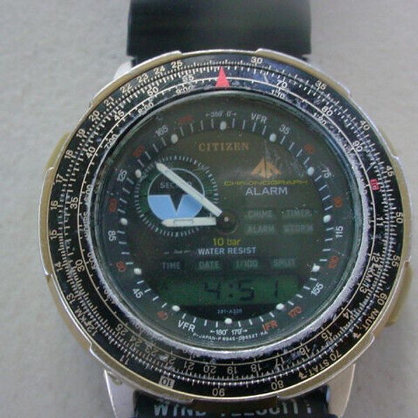 CITIZEN WINGMAN ANALOG DIGITAL WATER RESISTANT 8945-087836 WATCH ...