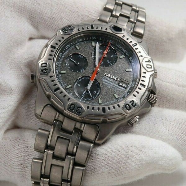Vintage SEIKO Titanium Chronograph 7T32-6G30 Mens Watch Japan ...