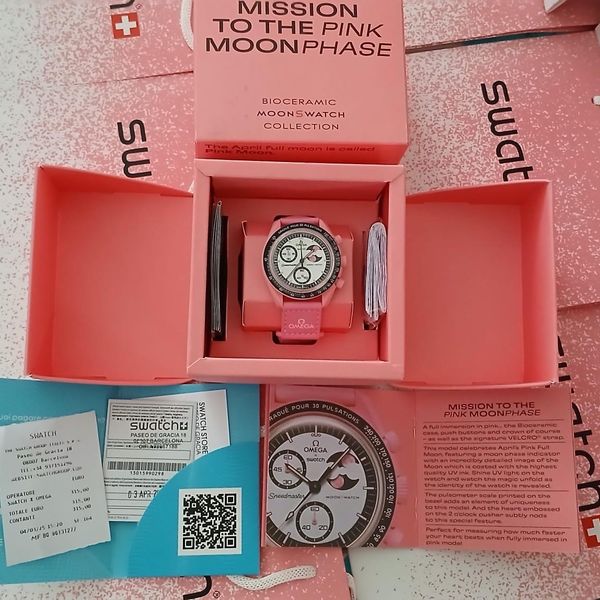 Limited Edition Omega x Swatch MoonSwatch MISSION TO THE PINK MOONPHASE ...
