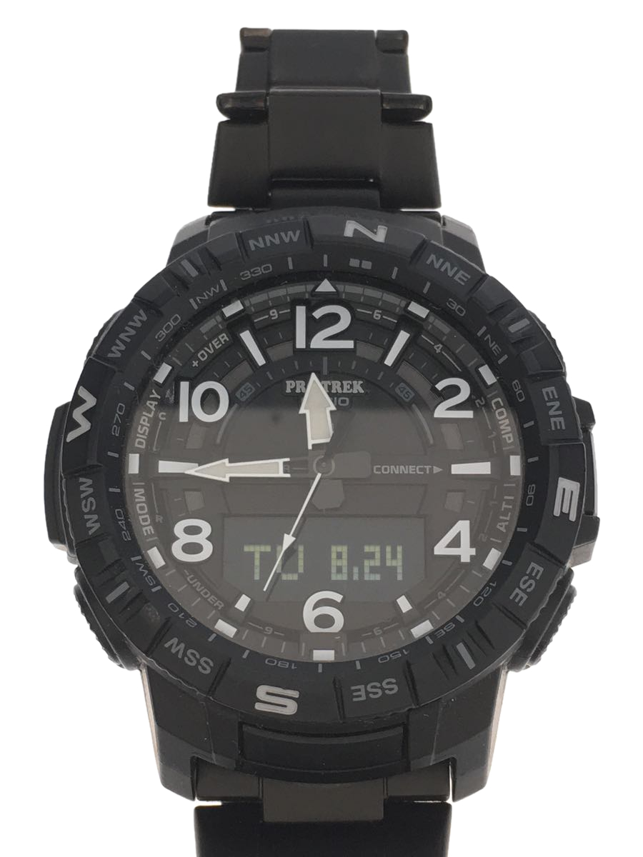 [Used] CASIO PRO TREK / Quartz watch / Digiana / Titanium / Black / PRT ...