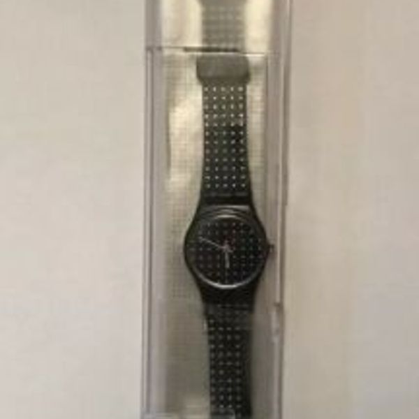 Vintage 1980's Retro Original Swatch Watch Black White S609 755 Works ...
