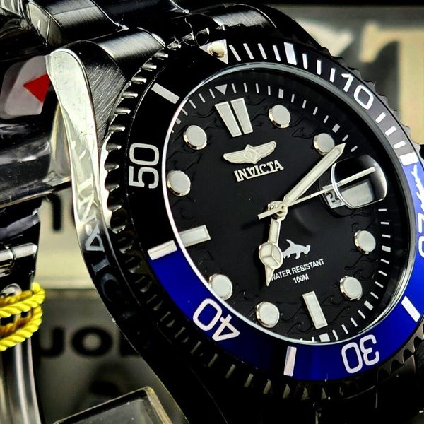 Invicta Men's Pro Diver 43mm Black Dial/ Black Bracelet 200m Watch NEW ...