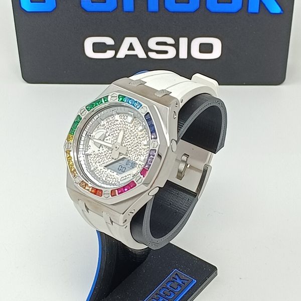 Stunning Custom Casio G-Shock GA-2100 Rainbow Bling 'UKs Top CasiOak ...