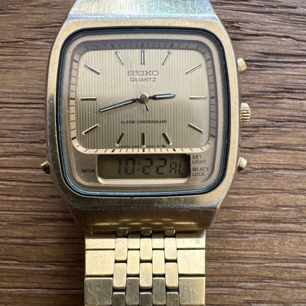 Vintage Seiko Duo Display Mens Digi Ana Wrist Watch H461-5000 NEW ...