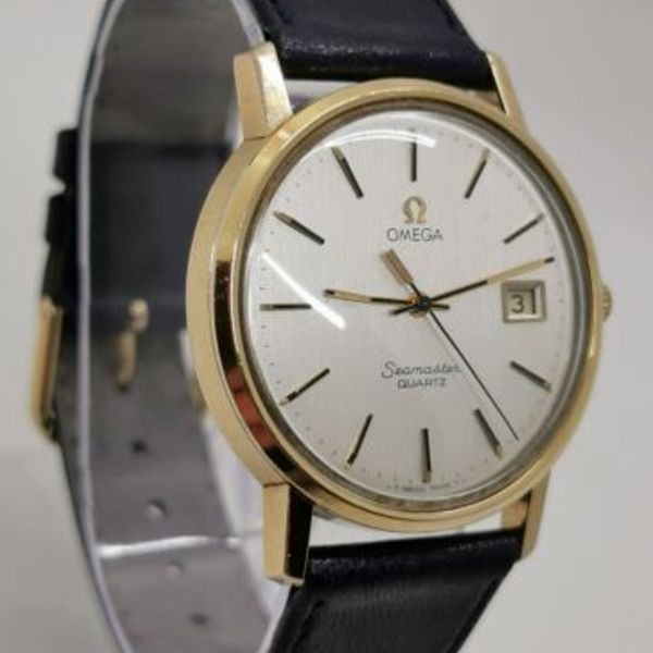 Vtg 1976 Omega Seamaster 196.0079 Gold Plated 35mm Quartz Gents Watch ...