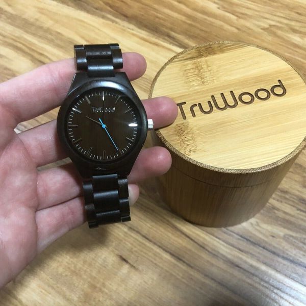 TruWood Men's Watch - slightly used - dark wood -with original box ...