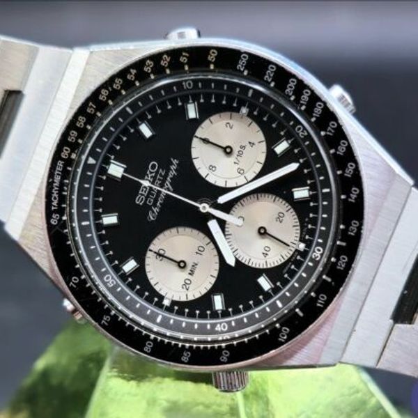 Vintage SEIKO "Reverse Panda" 1/10 Sec. Chronograph 1983 Quartz Men's ...