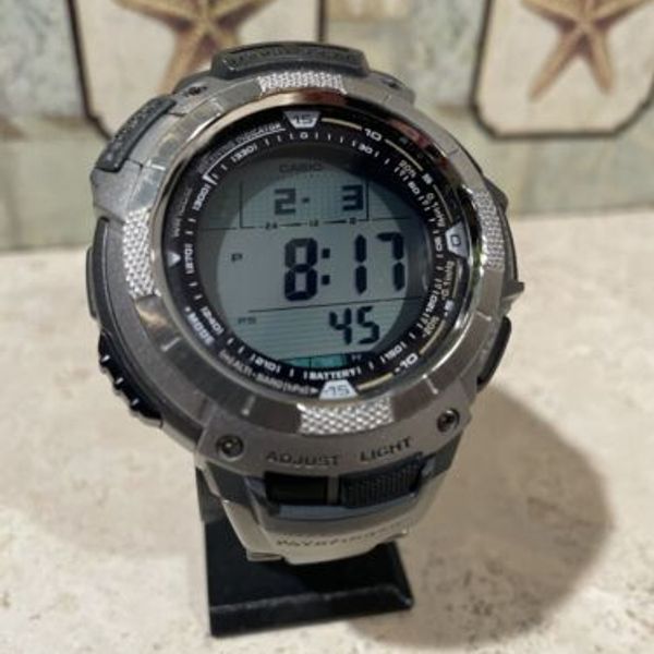 Casio Pathfinder Atomic Solar Titanium Triple Sensor Men's Watch PAW ...