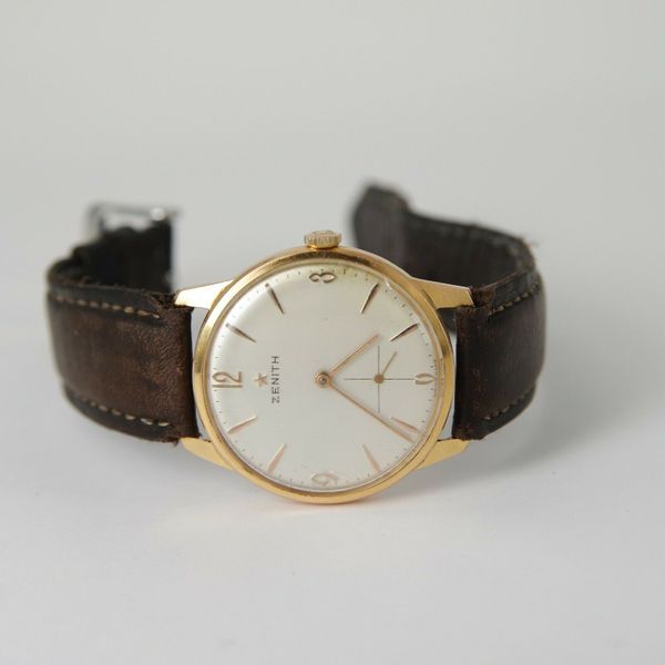 ZENITH CHRONOMETRE CAL 40.T SOLID 18K GOLD MAN'S WATCH VINTAGE 34MM ...