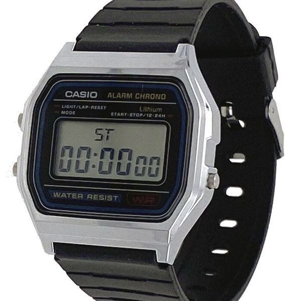 Casio A158WA-1 Men's Vintage Rubber Band Chronograph Alarm Digital ...