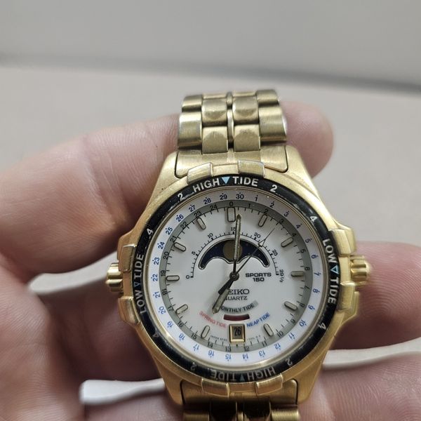 Vintage SEIKO TIDE MASTER Moon Phase Tidal Chronometer Watch 6F24-7019 ...