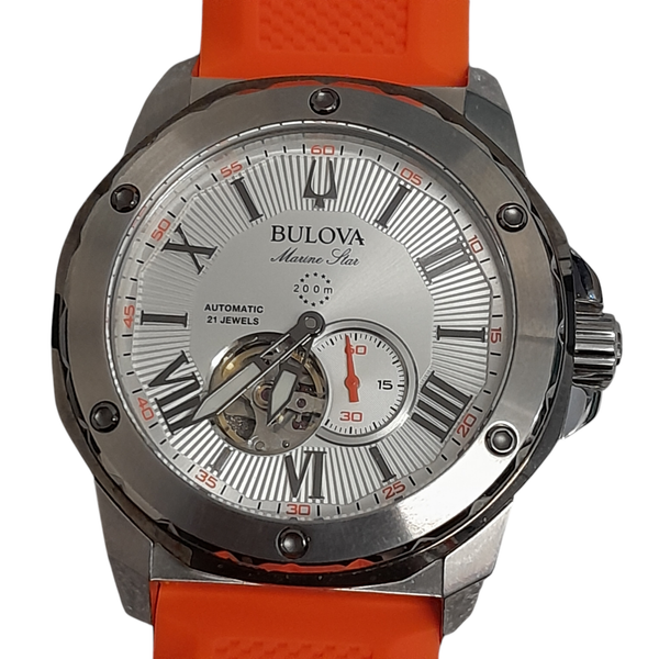 Bulova Marine Star Gents Automatic 200M Divers Watch Orange Strap ...