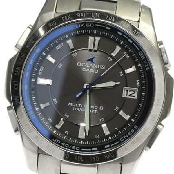 CASIO Oceanus OCW-T100 gray Dial Solar Powered Radio Men's Watch_591465 ...