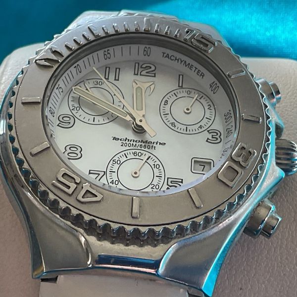 Technomarine Tachometer Womenâ s Watch Date, 200M/660ft MOTHER OF PEARL ...