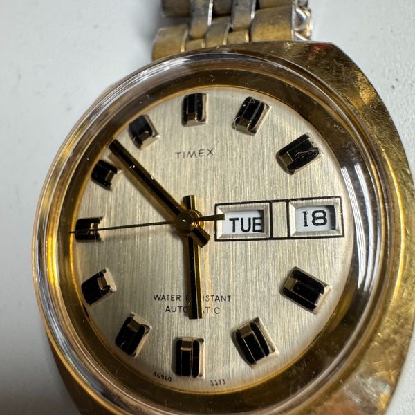 Timex Vintage 1973 Viscount Automatic 39MM Chunky Case New Crystal Runs ...