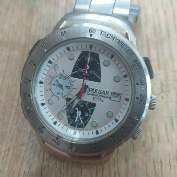 Seiko Pulsar NASA watch chrono alarm pilot tachymeter Y182-6D10 panda chrono 80s | WatchCharts ...