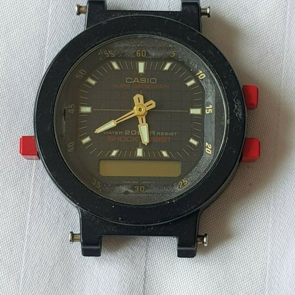 Vintage 1980s Casio Alarm Chrono Mod 380 AW-550 Japan Digital Watch ...