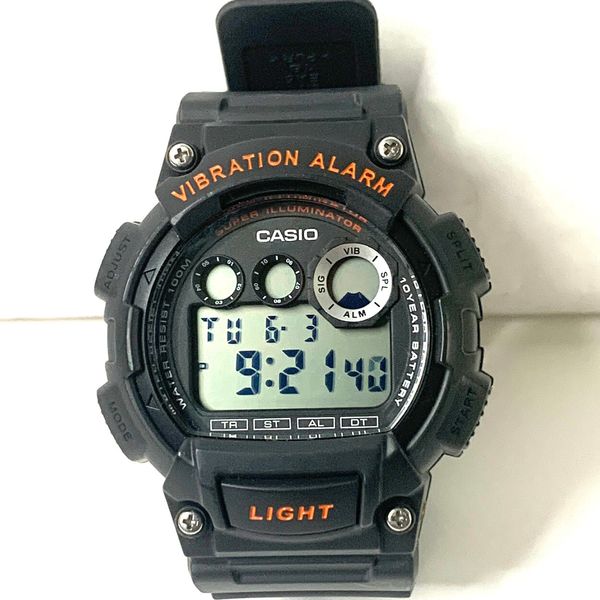 Casio Super Illuminator Digital Watch Vibration Alarm 3416 W-735H-8AV ...