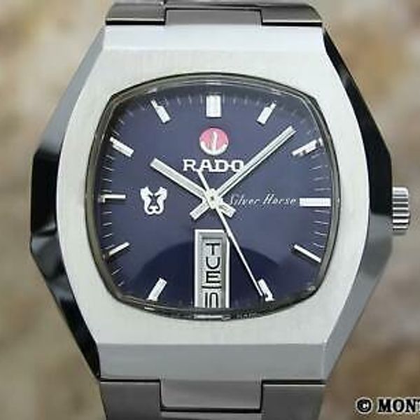 Rado Silver Horse Auto Vintage Collectible Swiss Made Men 37mm Dress ...